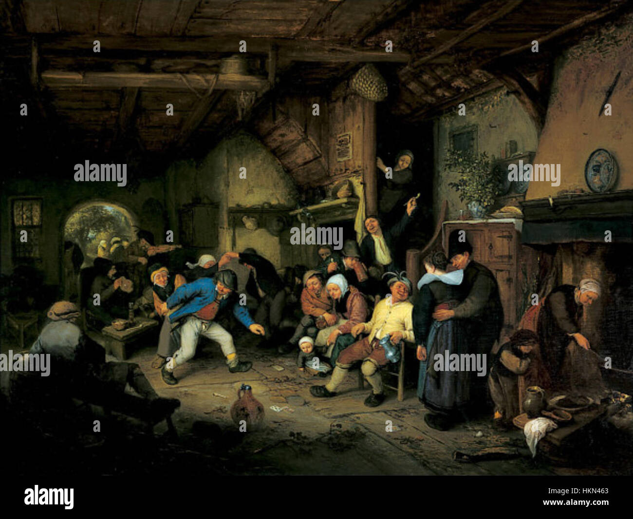 Adriaen van Ostade's 'Peasants Dancing in a Tavern' captures a lively ...