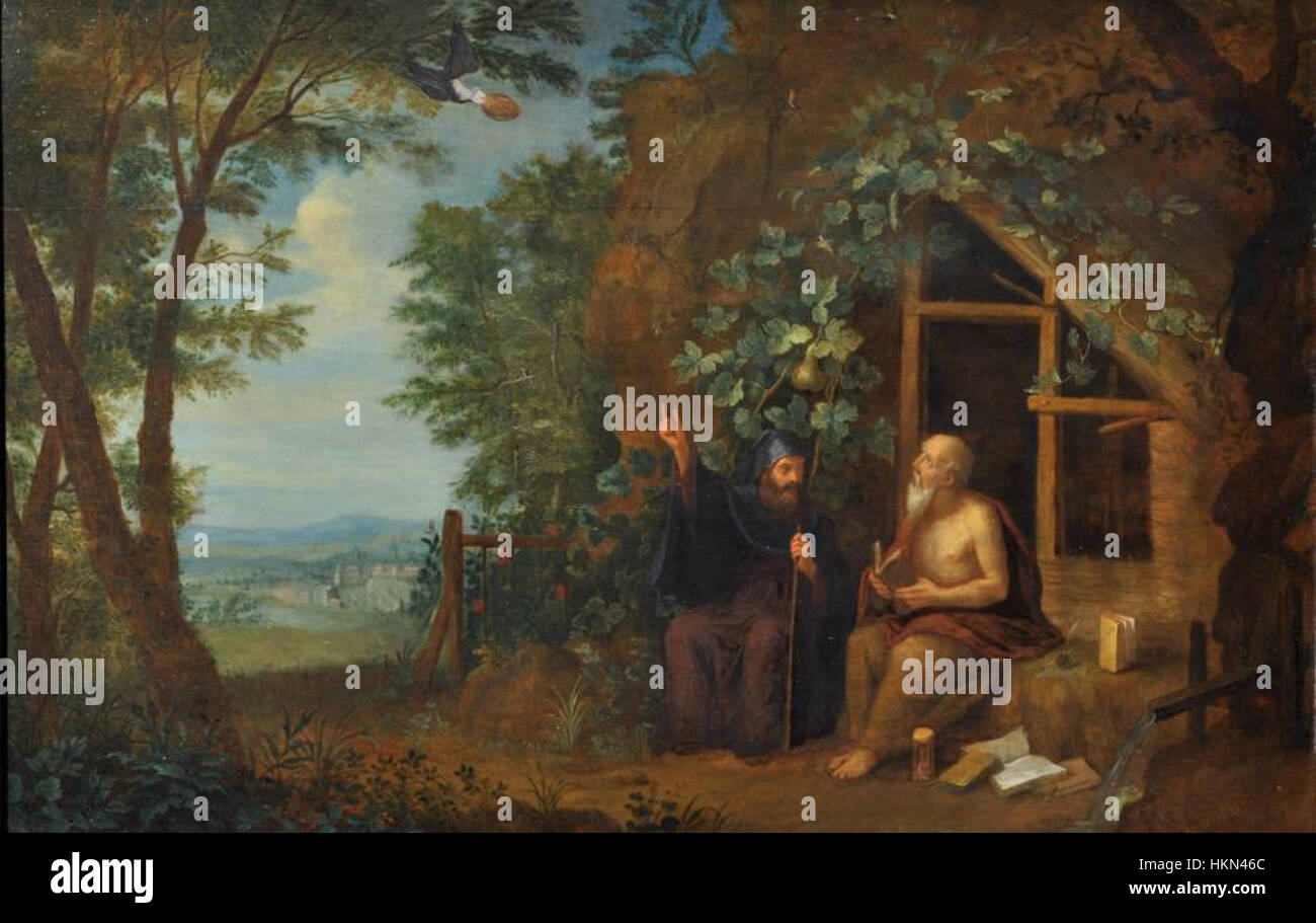 This painting by Balthasar Beschey depicts the religious figures Saint ...