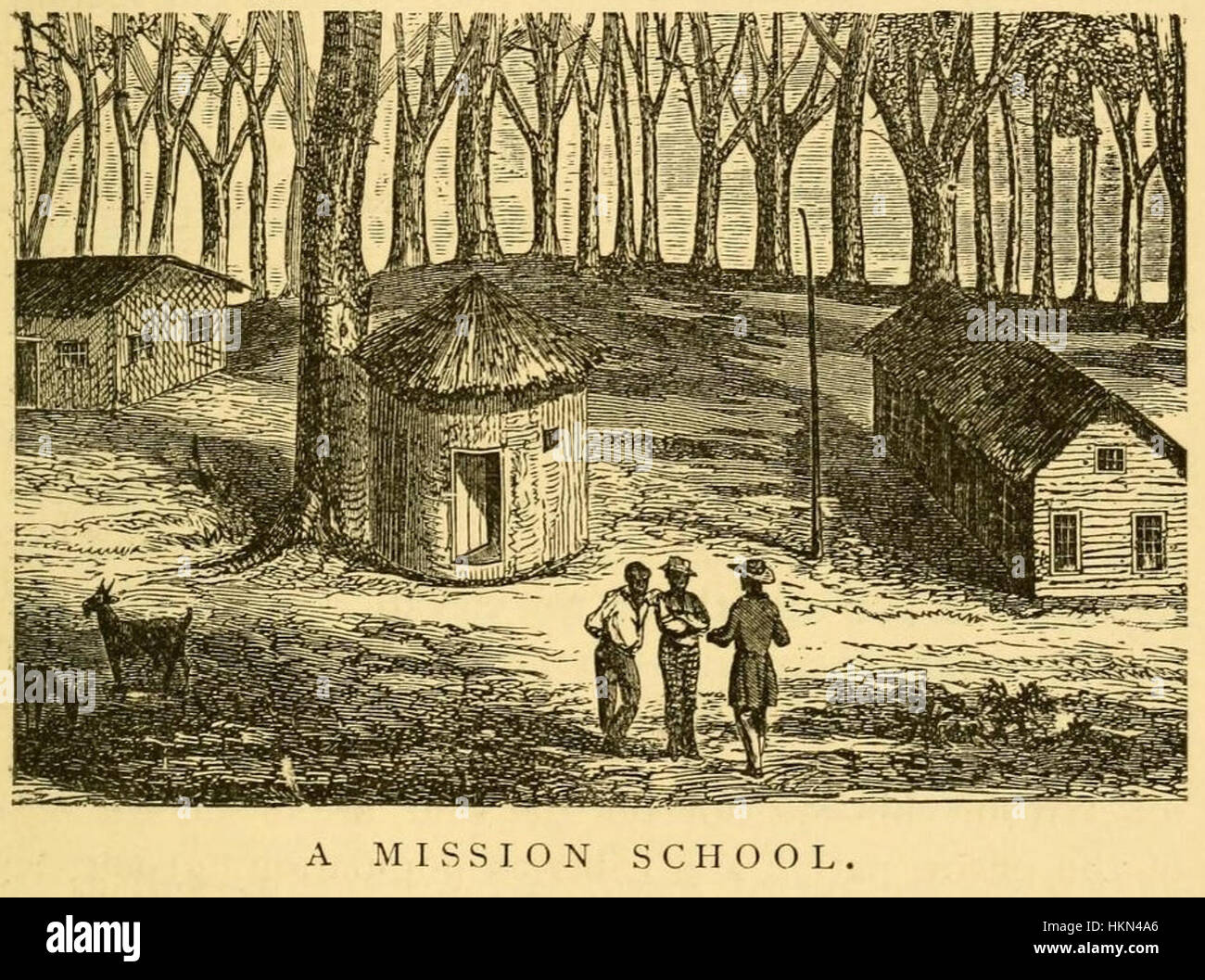 'A Mission School' by Stewart (1886) depicts a historical educational ...