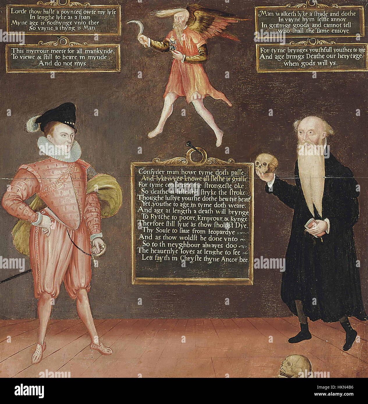 This allegorical painting titled 'Youth and Old Age' depicts ...