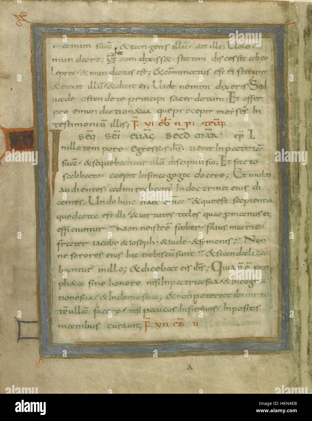 This decorated text page, numbered 13582401, features intricate ...