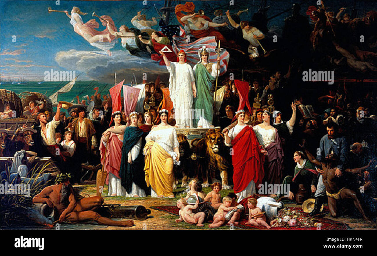 Adolphe Yvon’s painting 'Genius of America' represents a symbolic ...