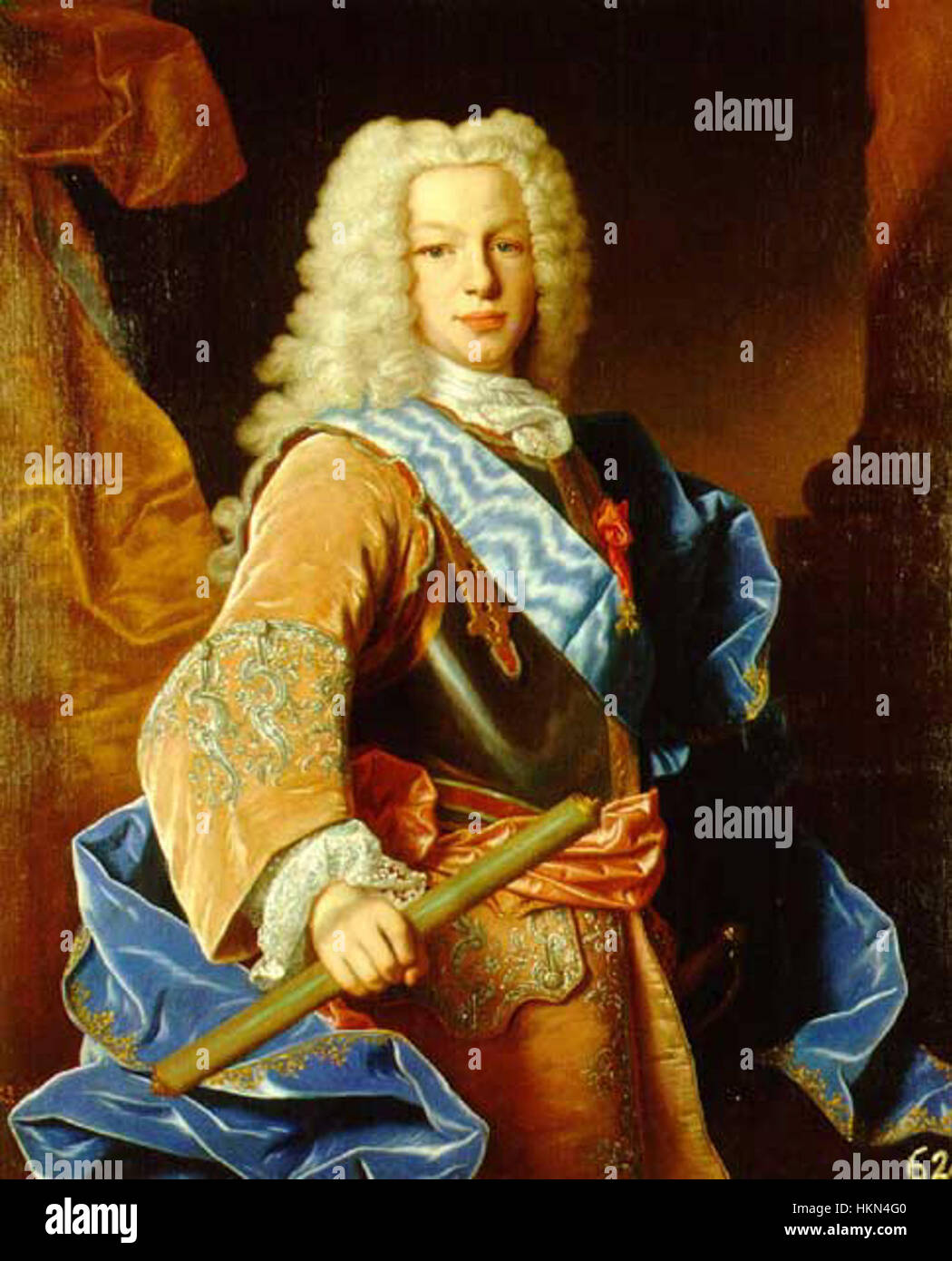 This 18th-century portrait of King Fernando VI of Spain depicts the ...