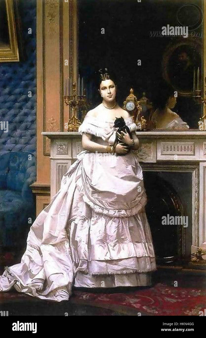 This portrait of a woman is a fine example of classical oil painting ...