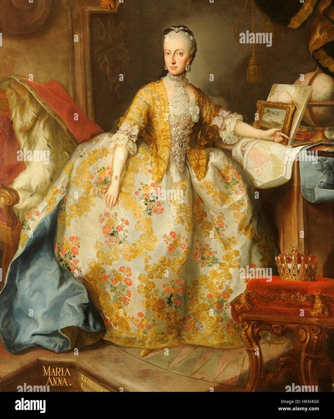 This portrait depicts Archduchess Maria Anna of Habsburg-Lorraine, a ...