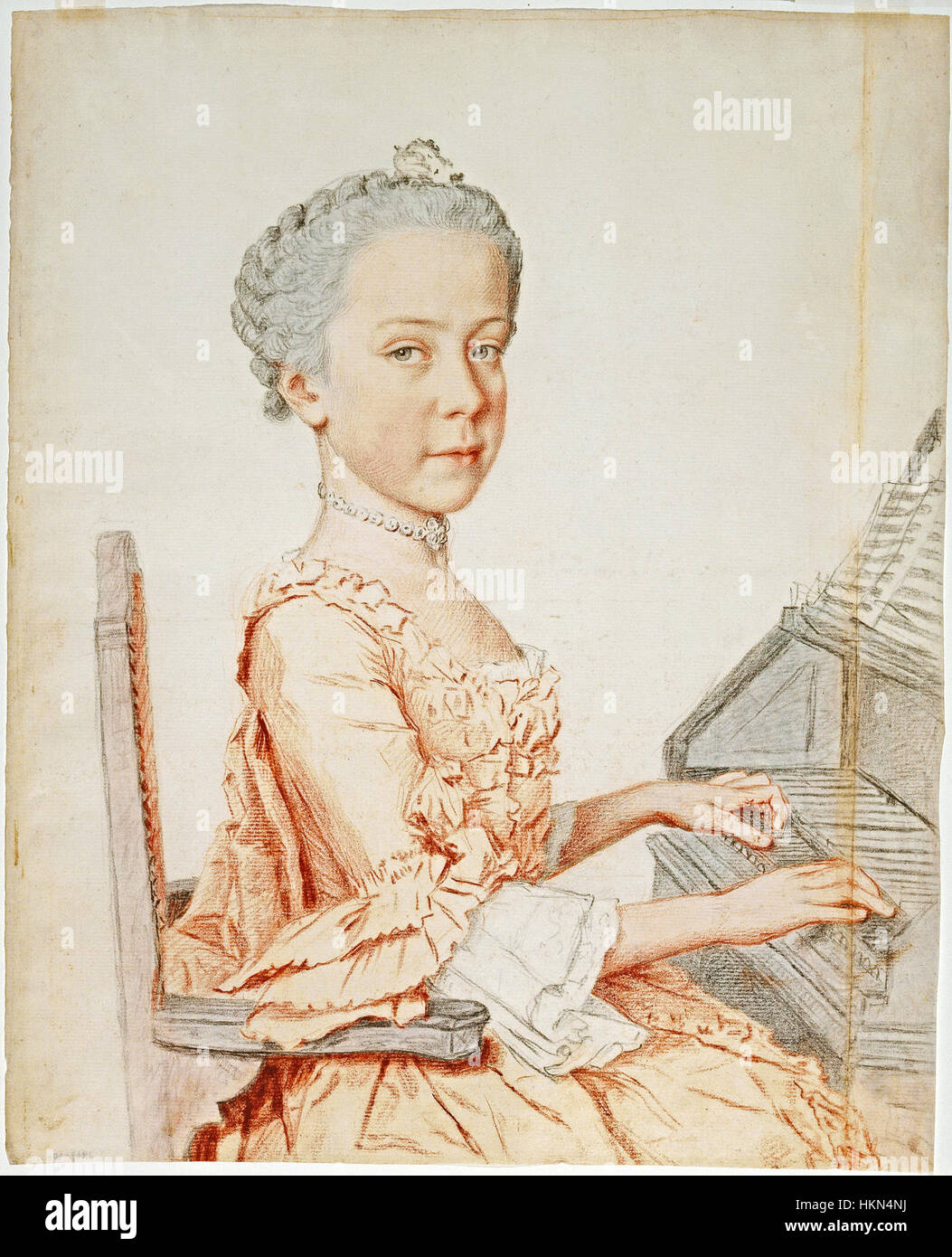 A portrait of Maria Josepha of Austria, created by Liotard in 1762 ...