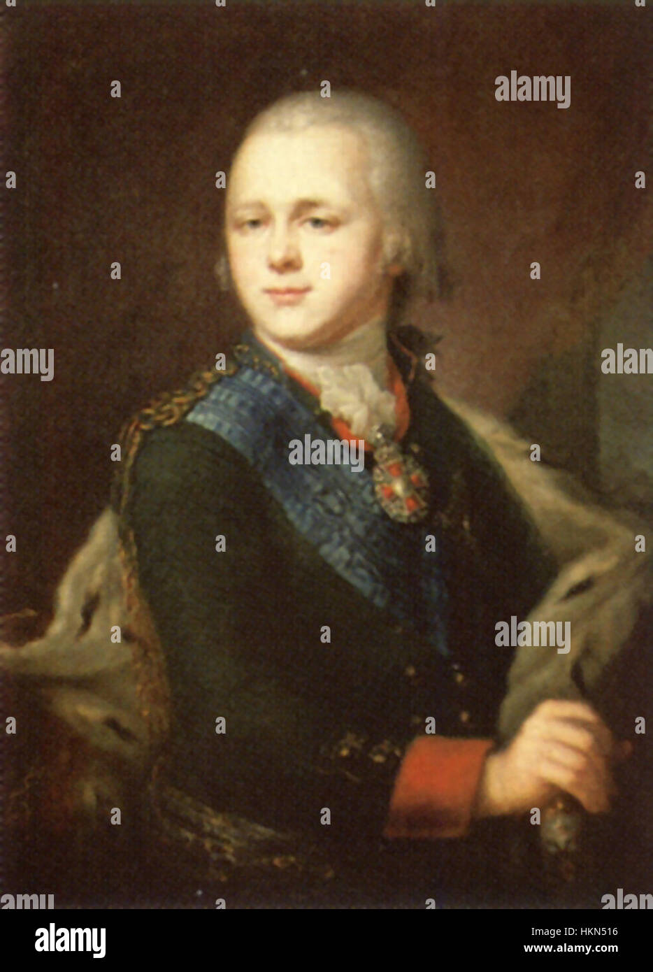 A portrait of Alexander I by the artist Lampi, painted in the 1790s ...