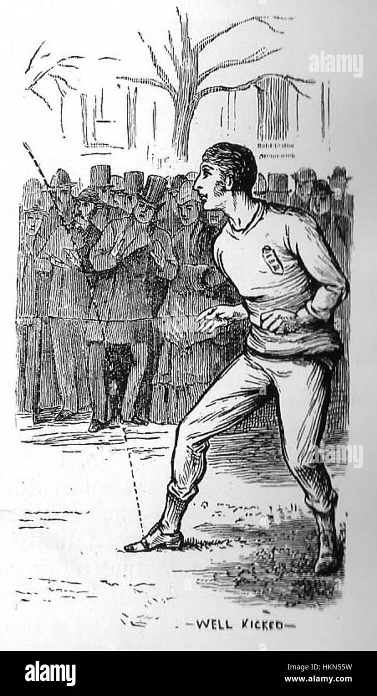 An image from the 1872 England vs. Scotland football match, depicting a ...