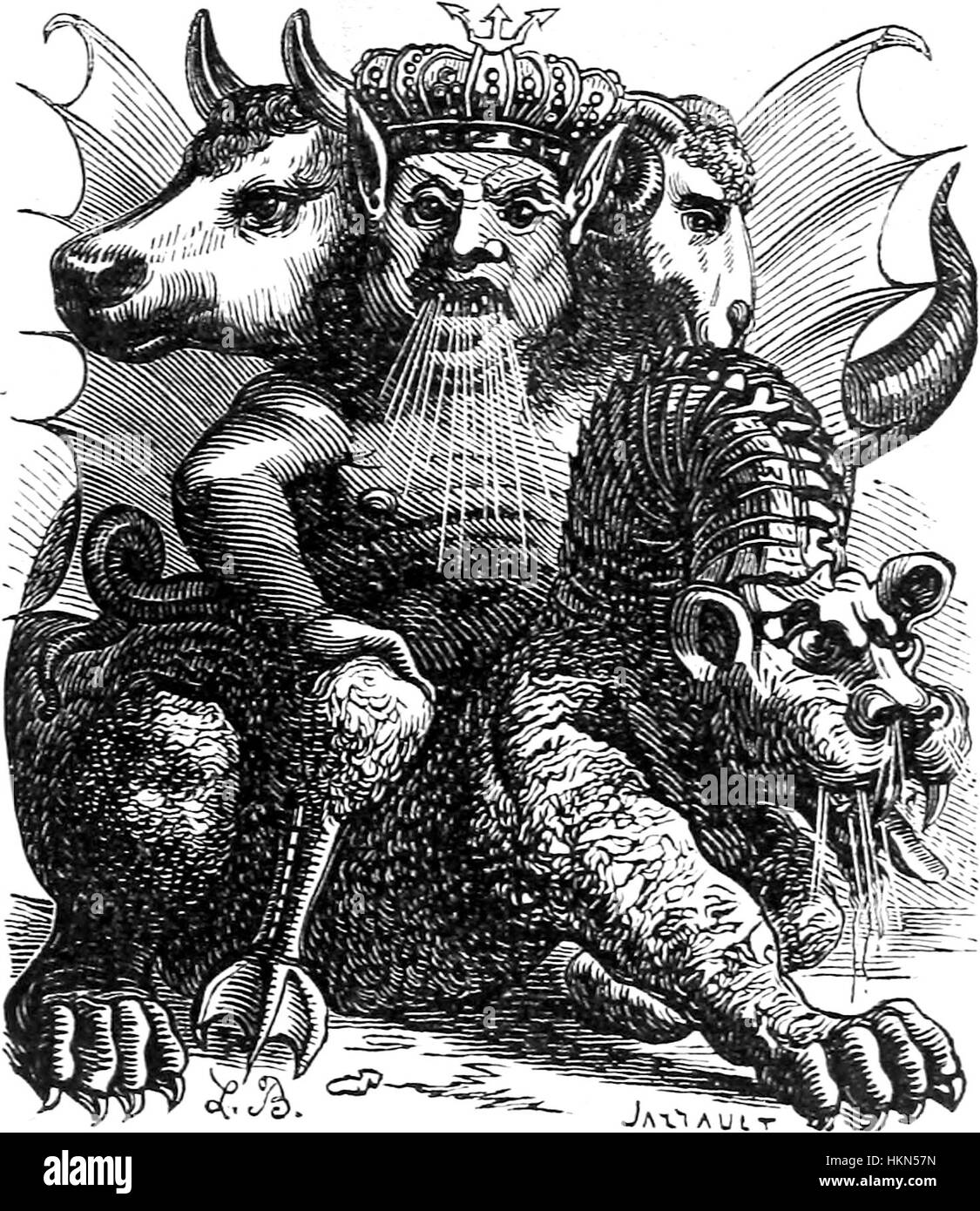 This artwork titled 'Asmodaeus' represents the demon Asmodeus, often ...