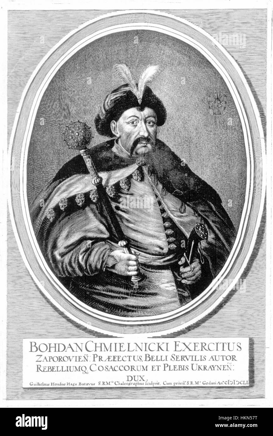 This portrait of Bohdan Khmelnytsky, the Ukrainian Cossack leader, was ...