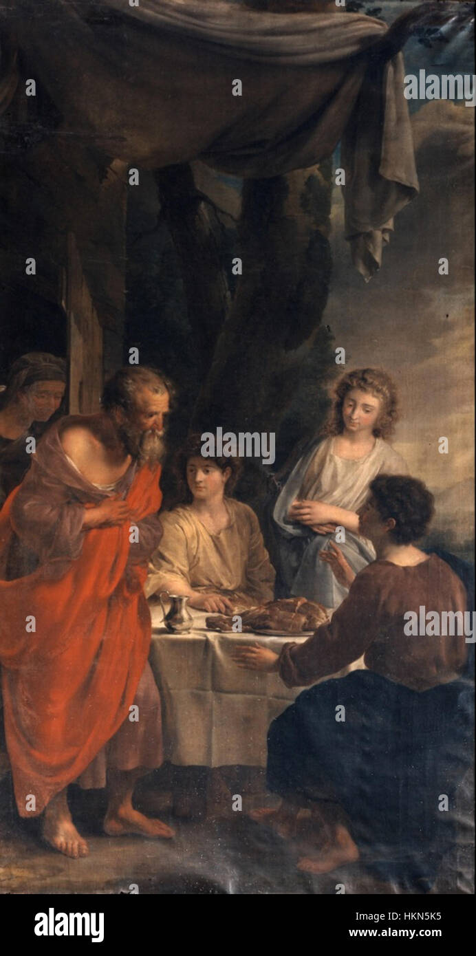 *Abraham visited by the Three Angels* is a painting by Willem Jacob ...