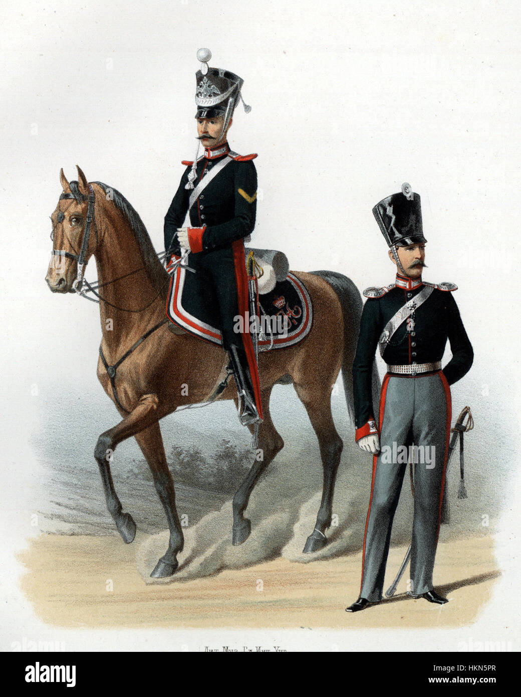 The artwork depicts the Life Guards Horse-Jager Regiment, a prominent ...