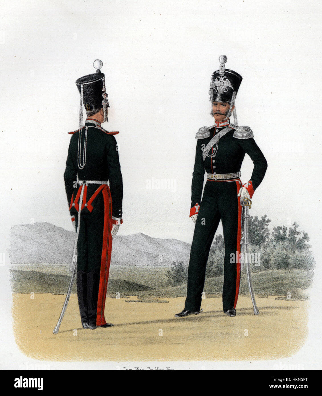 This painting showcases the Life Guards Horse-Jäger Regiment, a cavalry ...