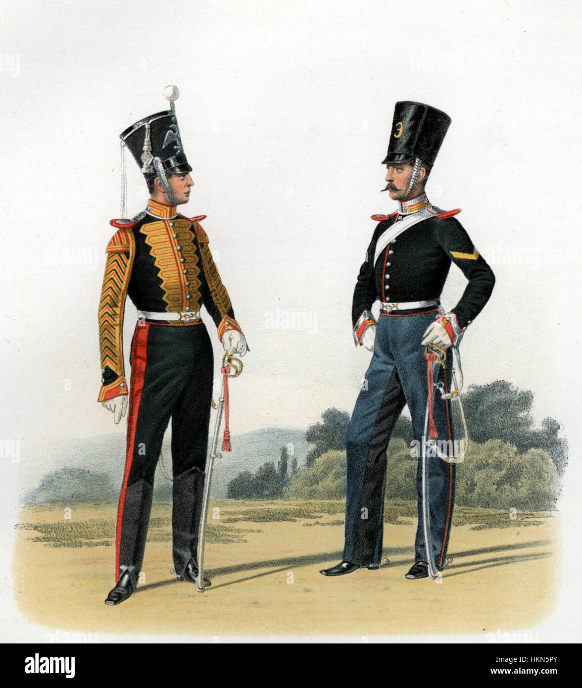 This painting depicts the Life Guards Horse-Jäger Regiment, a ...