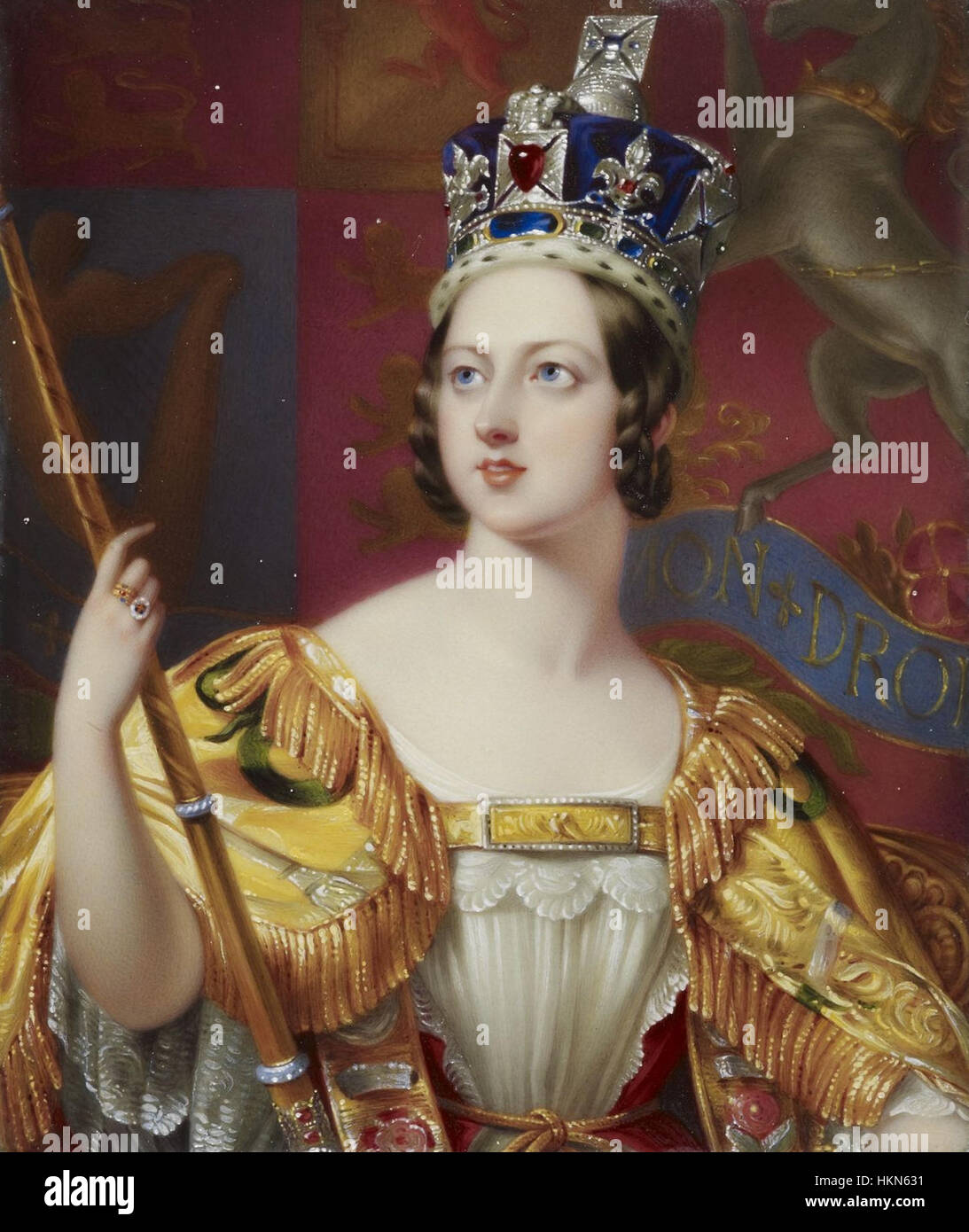 This artwork depicts Queen Victoria, showcasing the historical figure ...