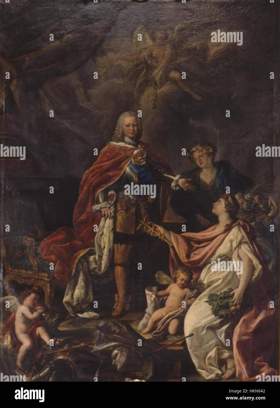 This portrait of Fernando VI depicts the Spanish king as a patron of ...