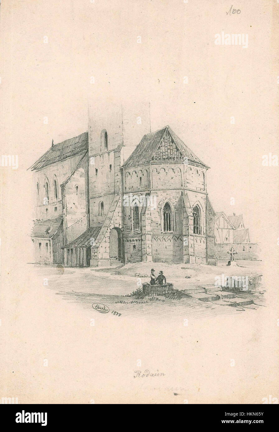 Alojz Eberl's painting 'Cerkev-Rodaun' portrays the Church of Rodaun in ...
