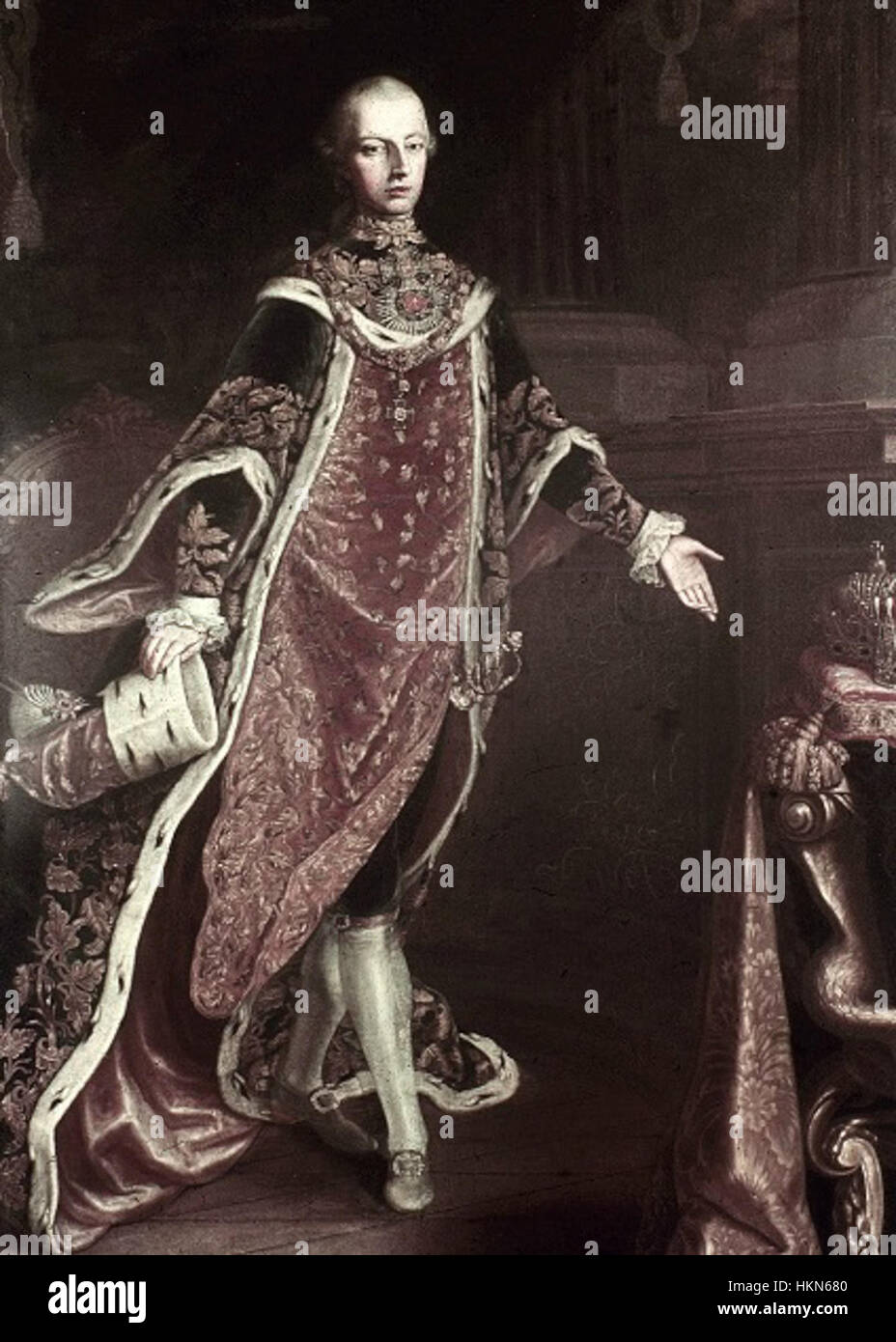 A painting by Pohl depicting Joseph II as the Grand Master of the Order ...