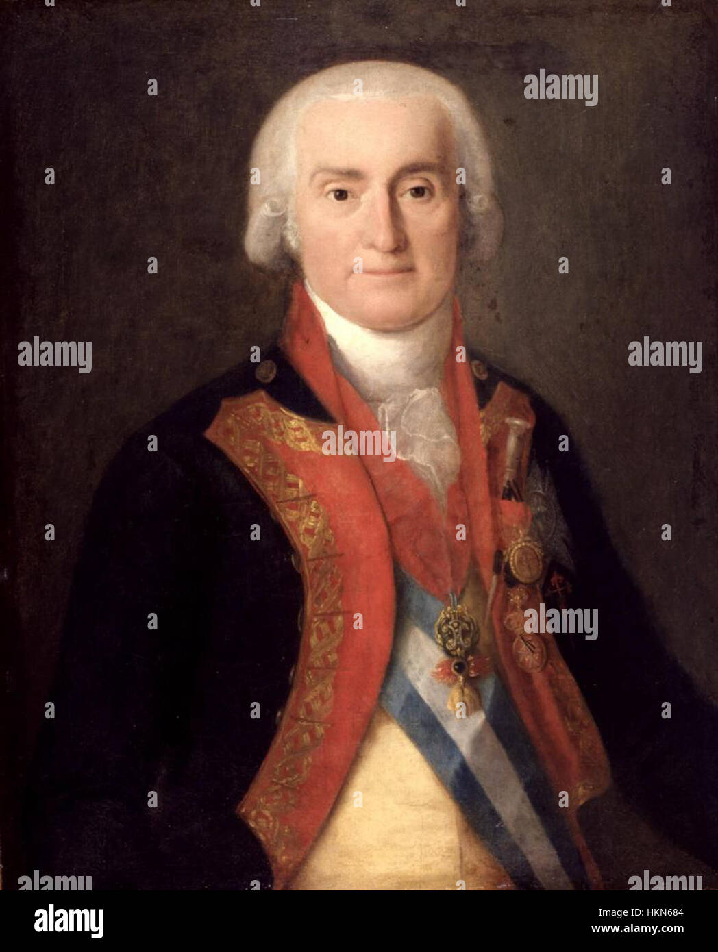 This portrait depicts the 9th Duke of Osuna, a prominent figure in ...