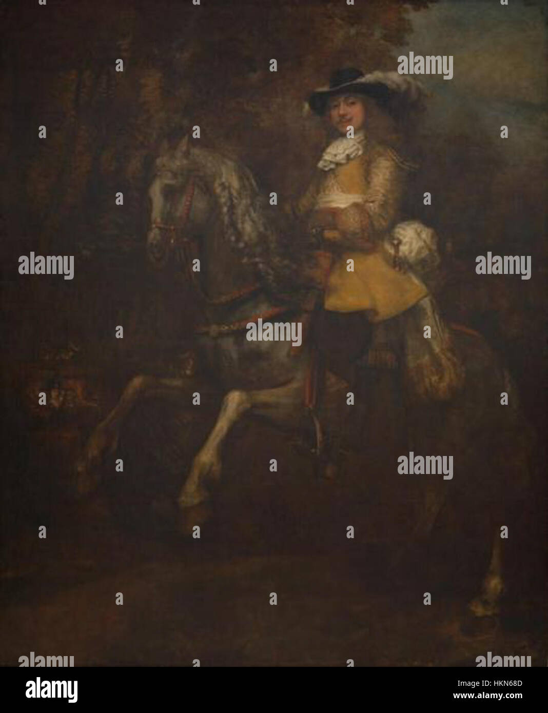 A portrait by Rembrandt titled 'Portrait of Frederick Rihel on ...