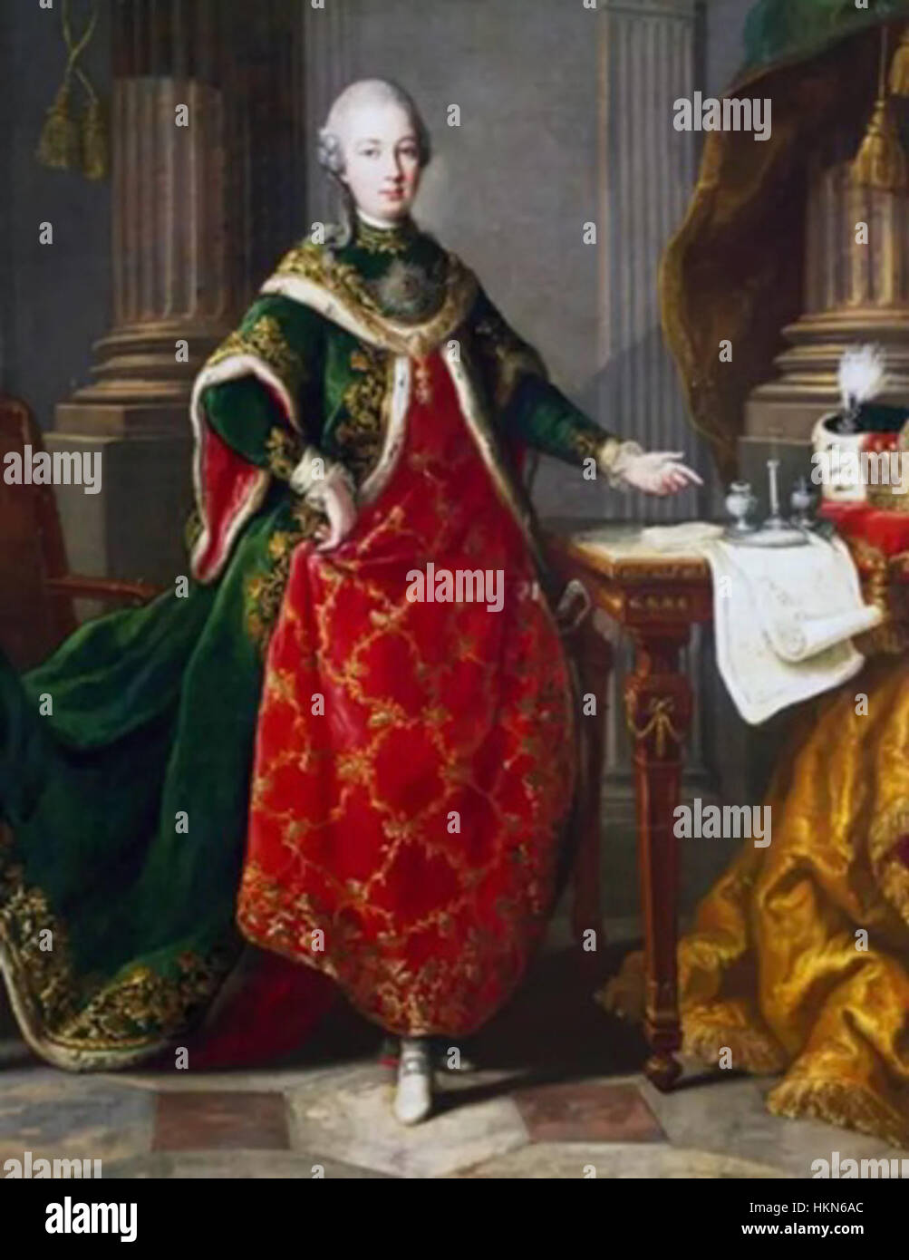 This portrait features Archduke Ferdinand, depicted wearing the robes ...