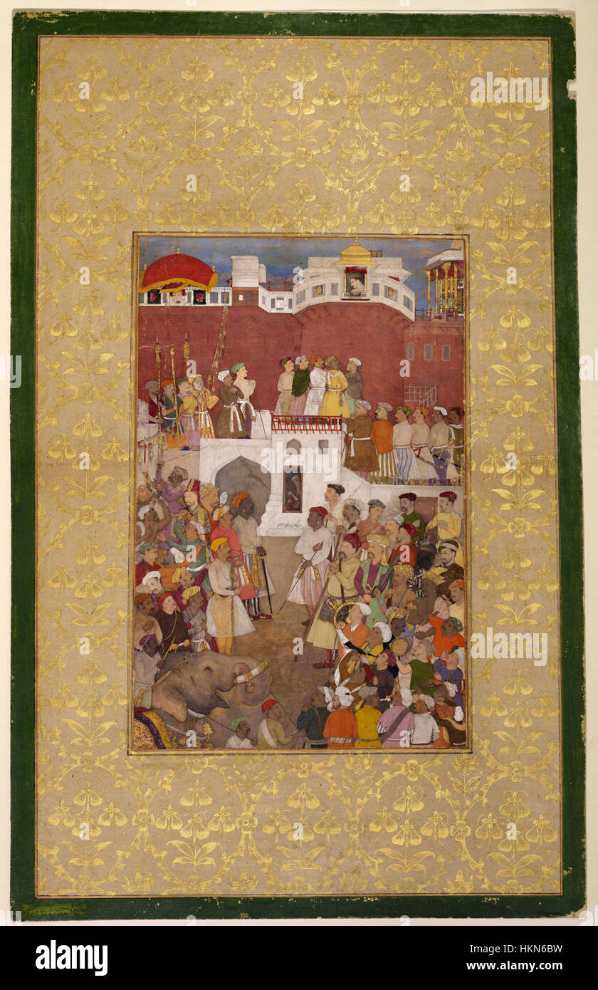 Mughal miniature painting fort hi-res stock photography and images - Alamy