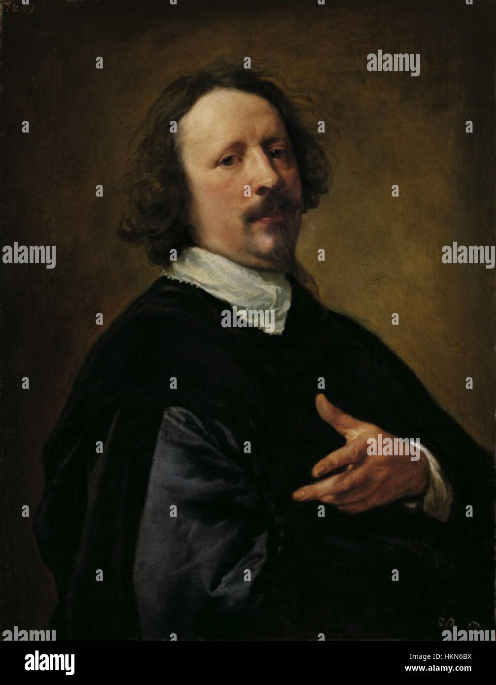 In *Portrait of the Painter Gaspar de Crayer*, Anthony van Dyck ...