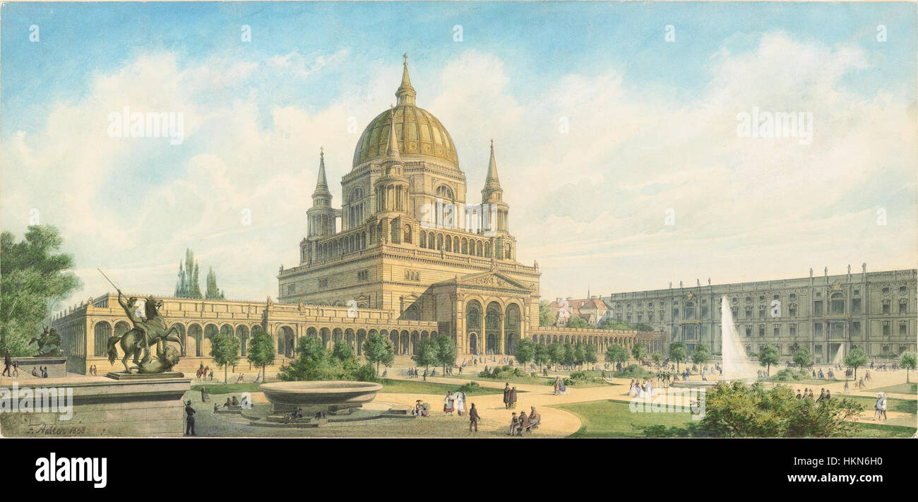 This painting from 1868 depicts the Berliner Dom, the Berlin Cathedral ...