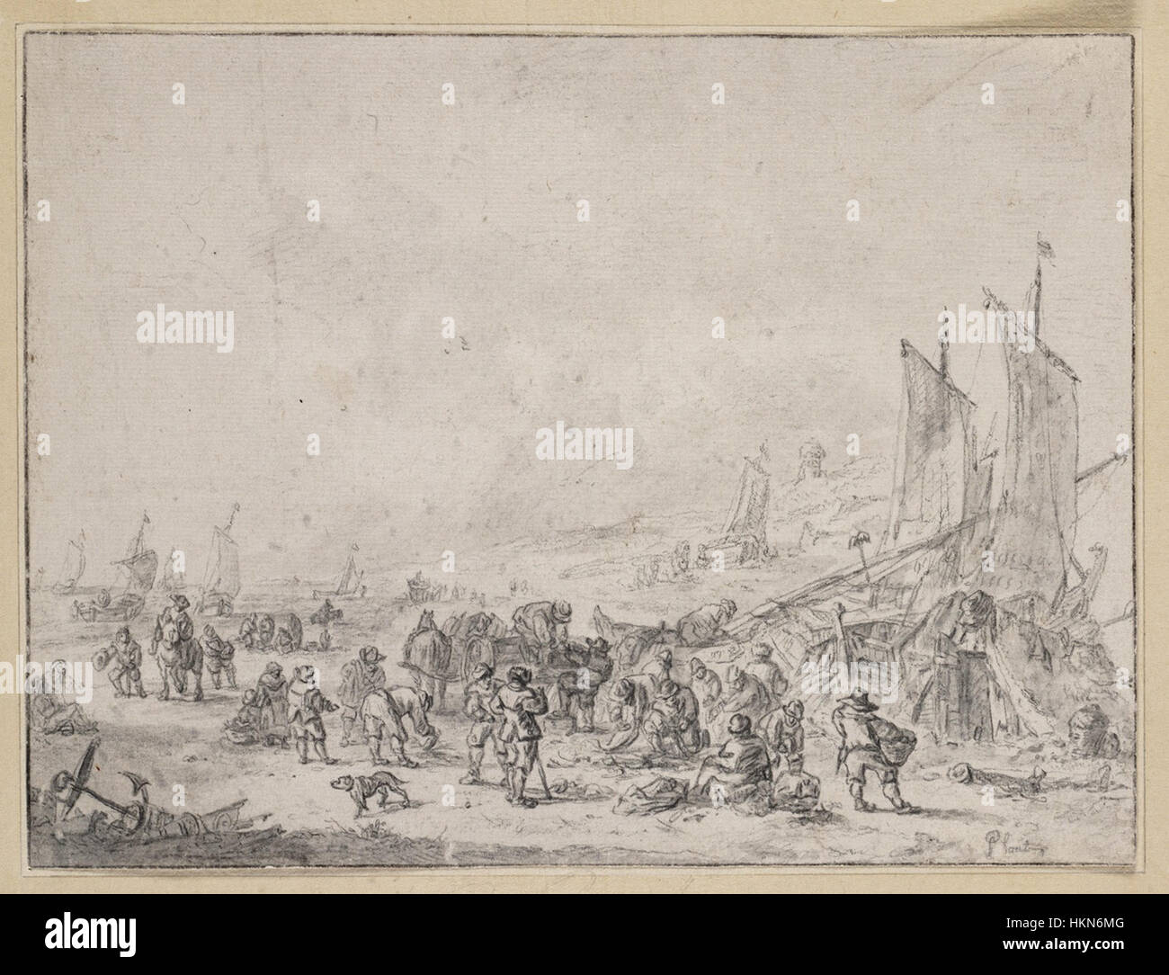 Pieter Bout’s painting 'The Arrival of Fresh Fish' depicts a lively ...