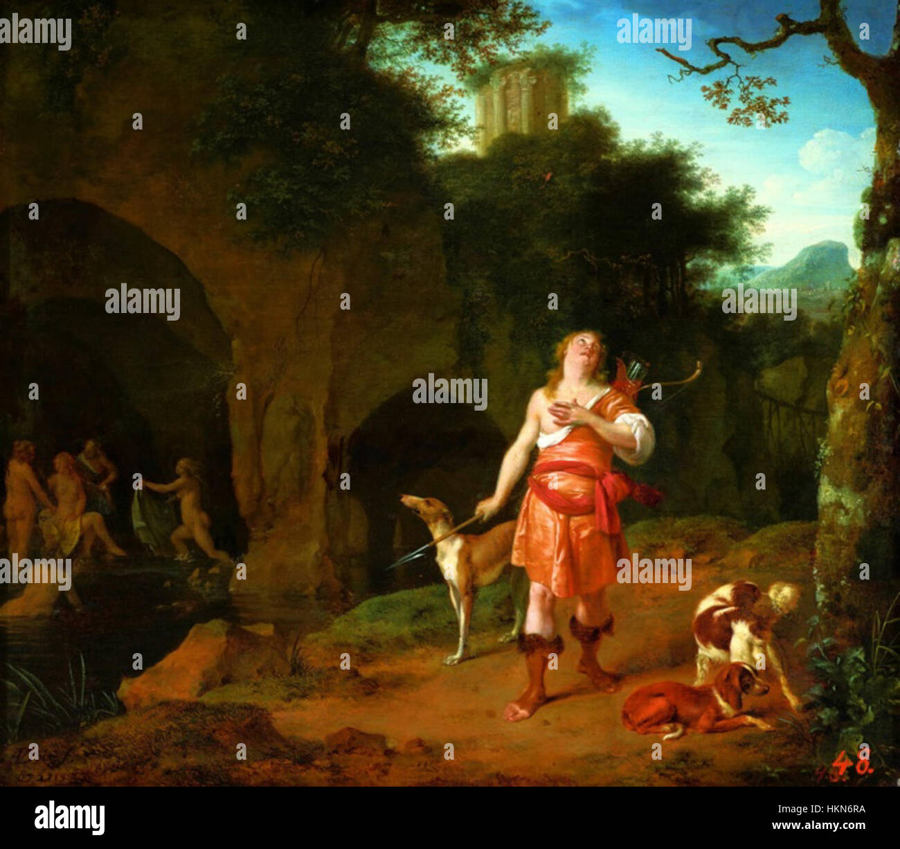 'Diana and Actaeon' is an oil painting by Titian, depicting the moment ...