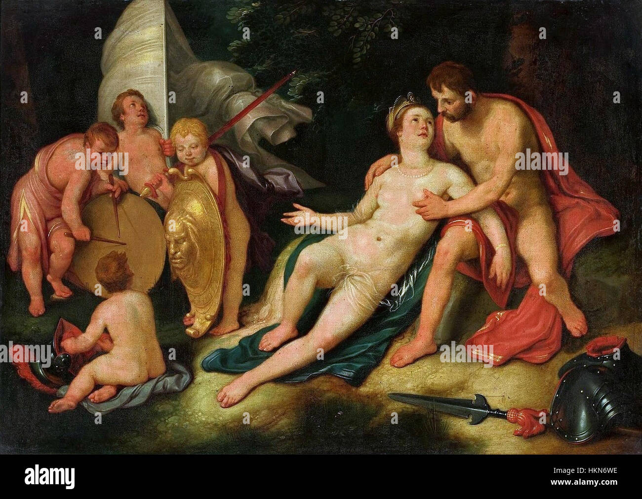 Cornelis van Haarlem's 'Mars and Venus' is a Renaissance-era painting that portrays the ...