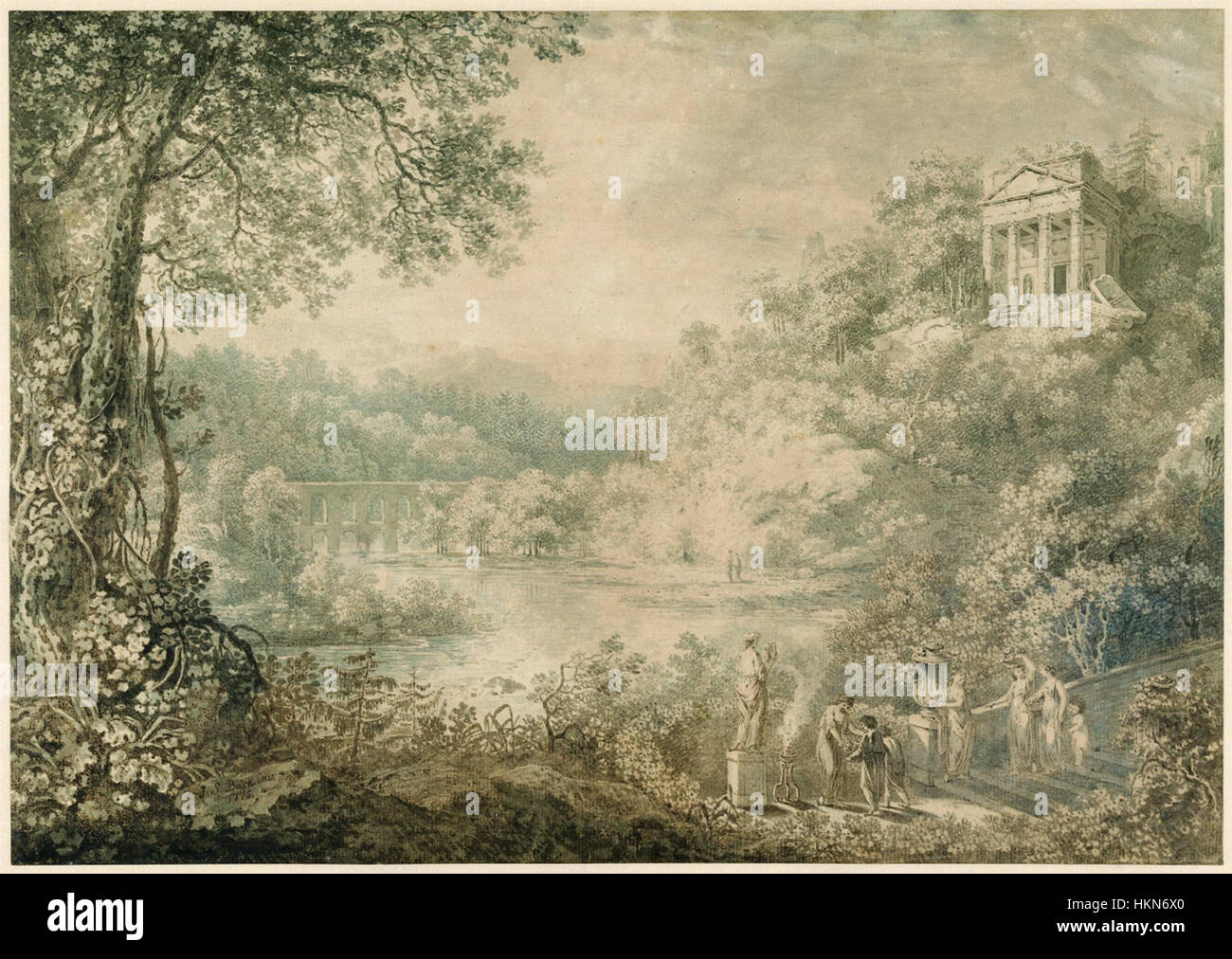 'Idyllische Landschaft' (Idyllic Landscape) by Bach, created in 1776 ...