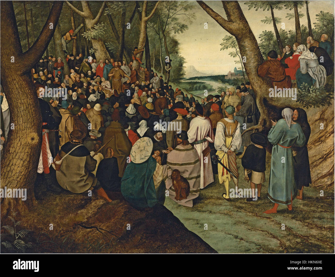 'St John the Baptist Preaching to the Multitude' is an oil on panel ...