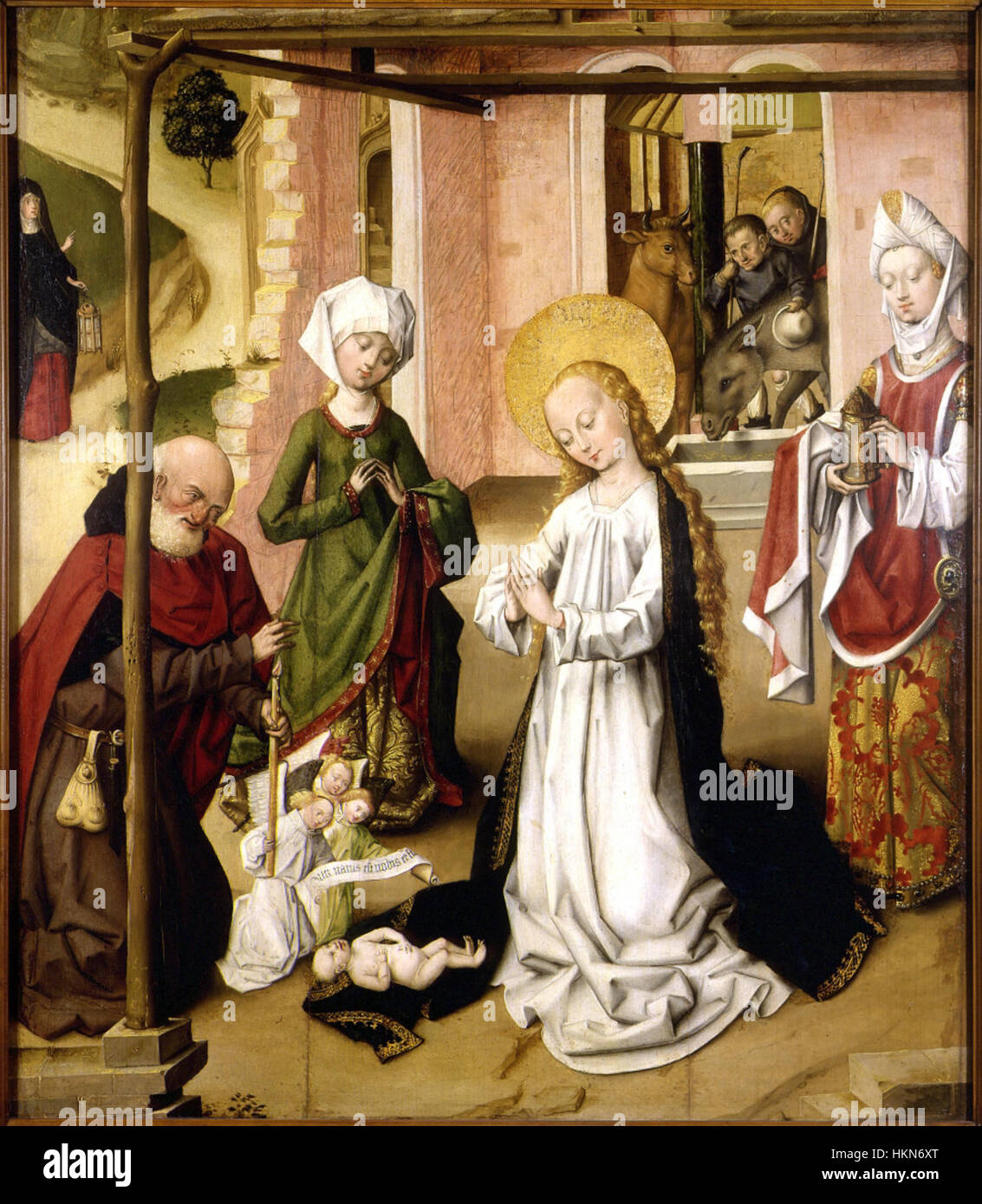 'Adoration de l'Enfant' is a religious painting depicting the nativity ...