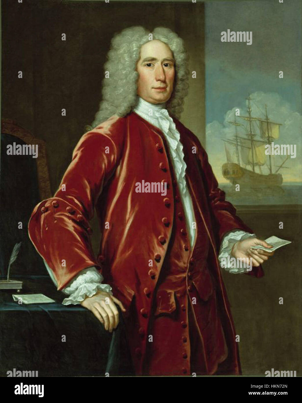 This 1733 portrait of Richard Bill, painted by John Smibert, is an ...