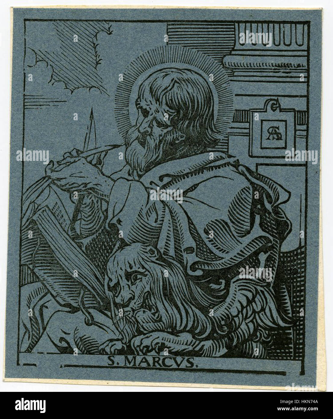 The painting 'St. Mark Writing' by Antoon Sallaert (after) portrays the ...