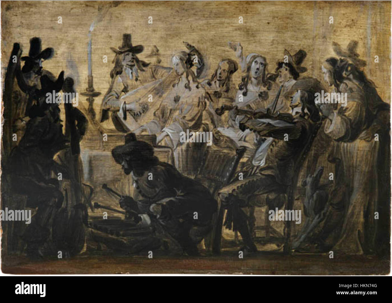 A 17th-century oil painting by Antoon Sallaert, titled 'Merry Company ...