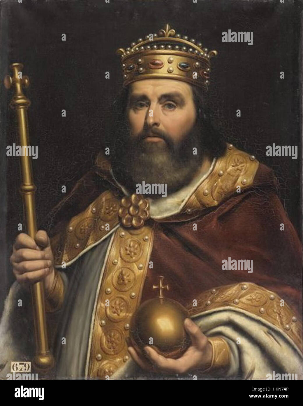 The portrait of Charles the Fat, also known as Charles II of the Holy ...