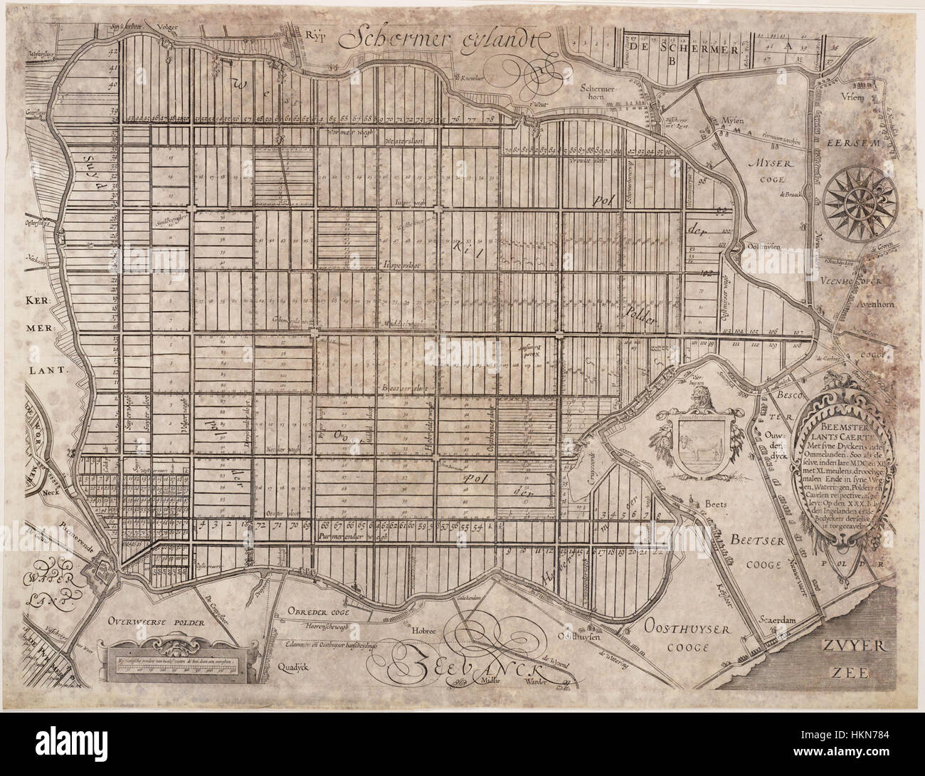 The Beemsterkaart, created by L.J. Sinck, is a detailed map of the ...