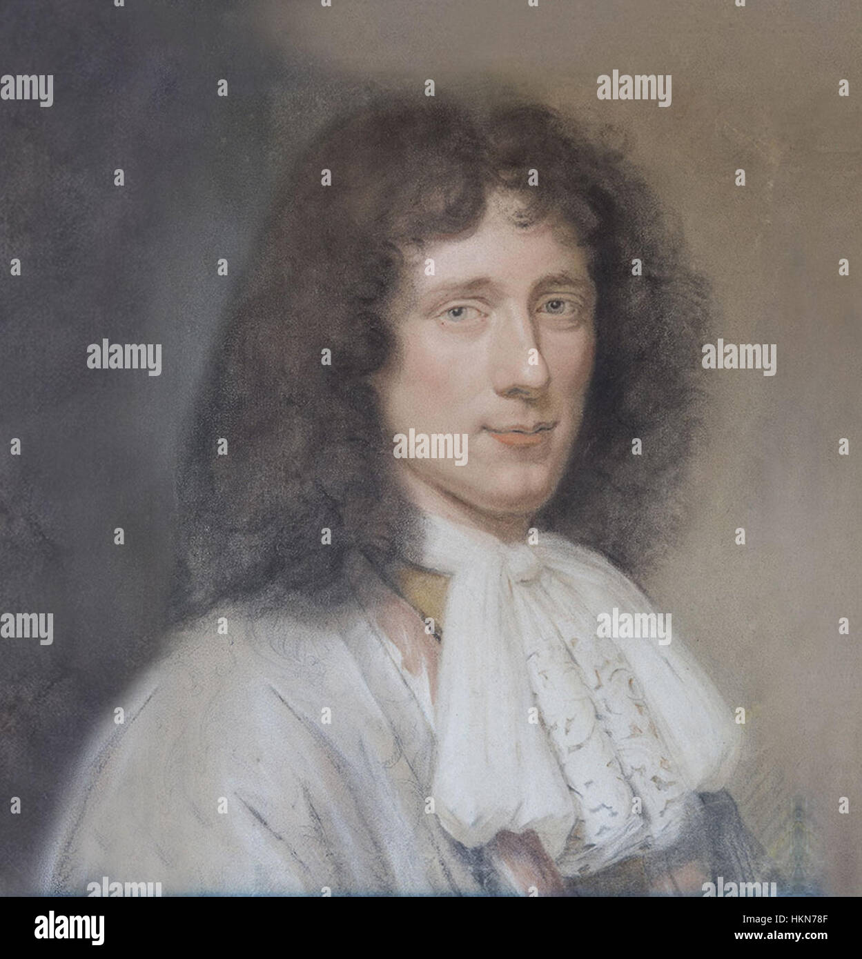 This painting depicts Christiaan Huygens, a notable 17th-century Dutch ...