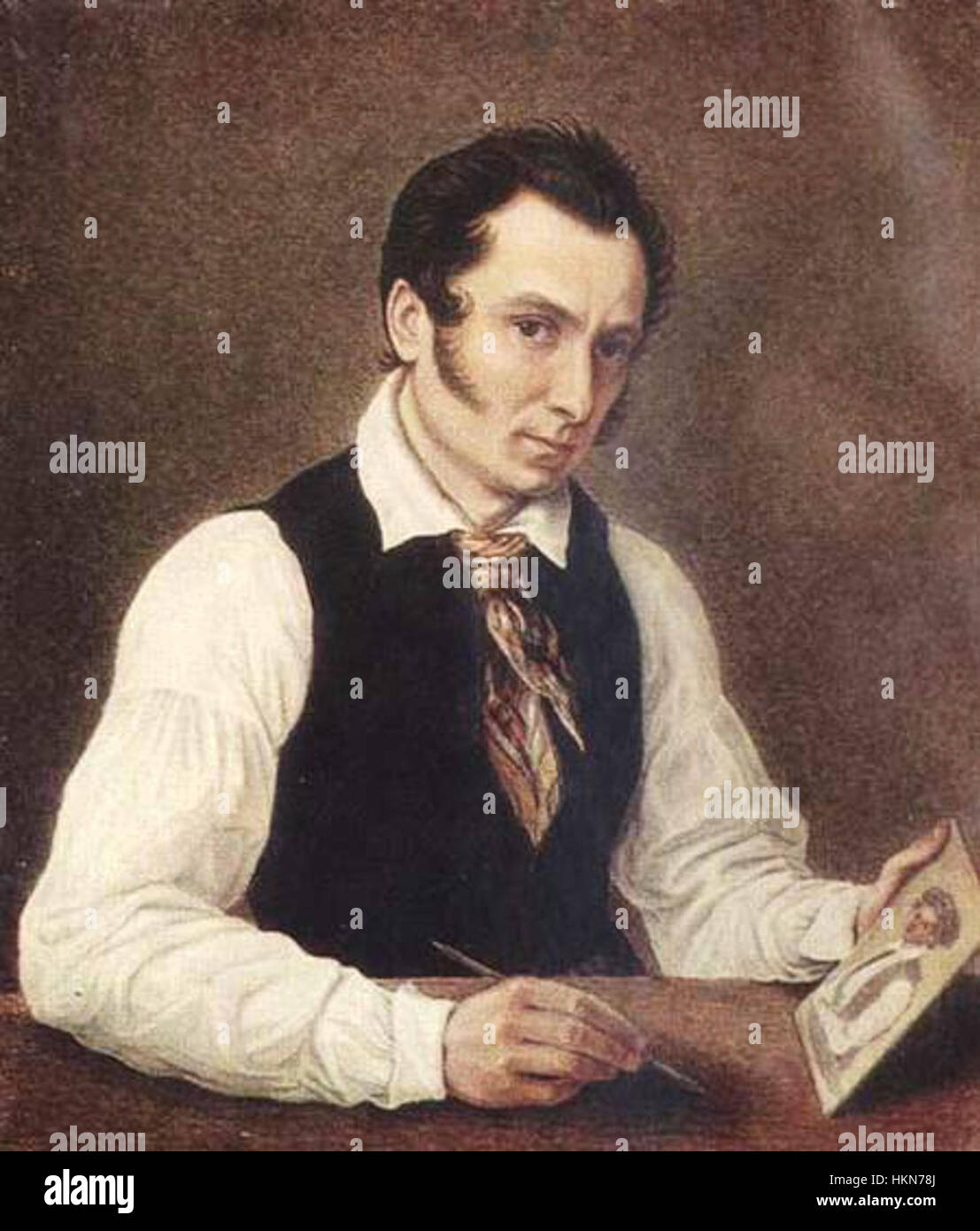 This self-portrait by Bestuzhev, an artist of the Russian Empire ...
