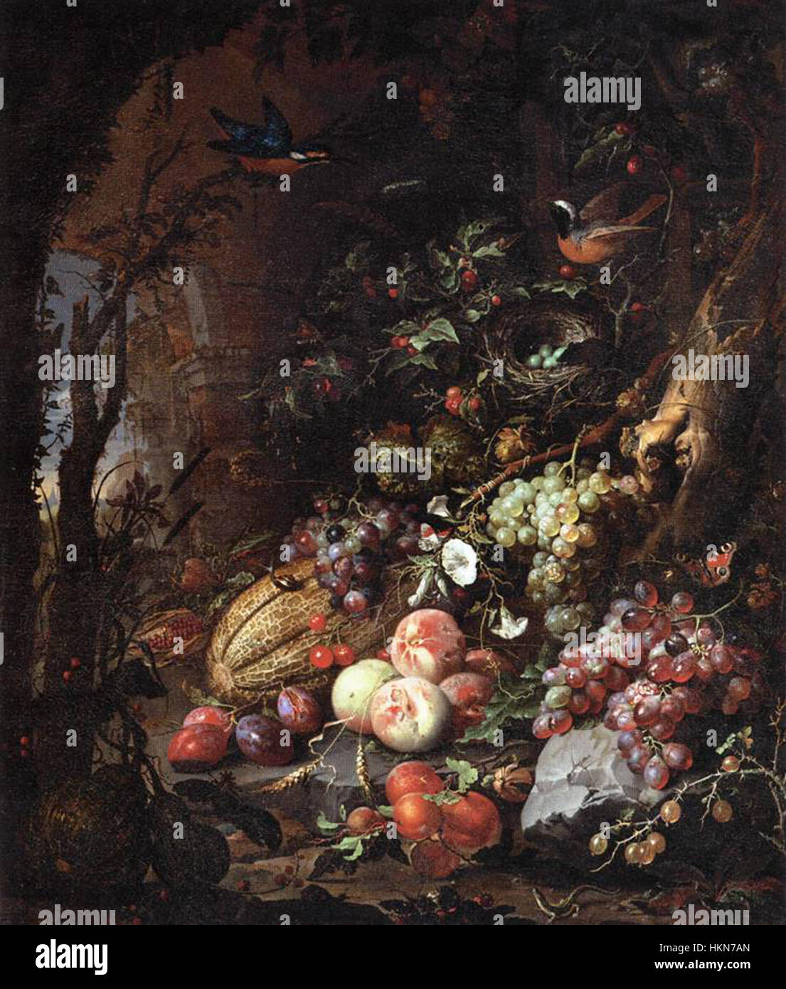 Abraham Mignon's still life painting showcases an intricate arrangement ...