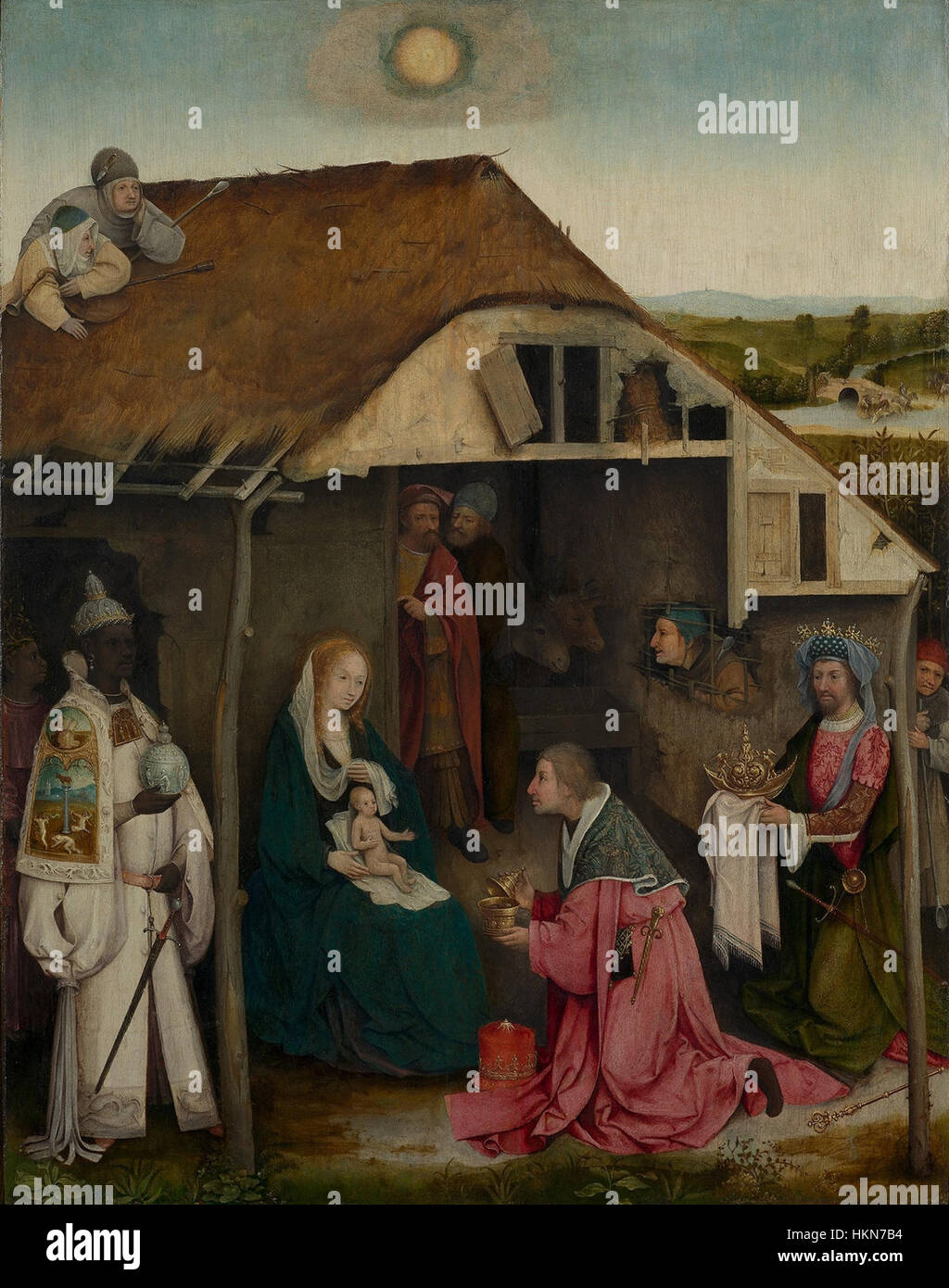 The central panel of the 'Adoration des Mages' triptych, housed in ...