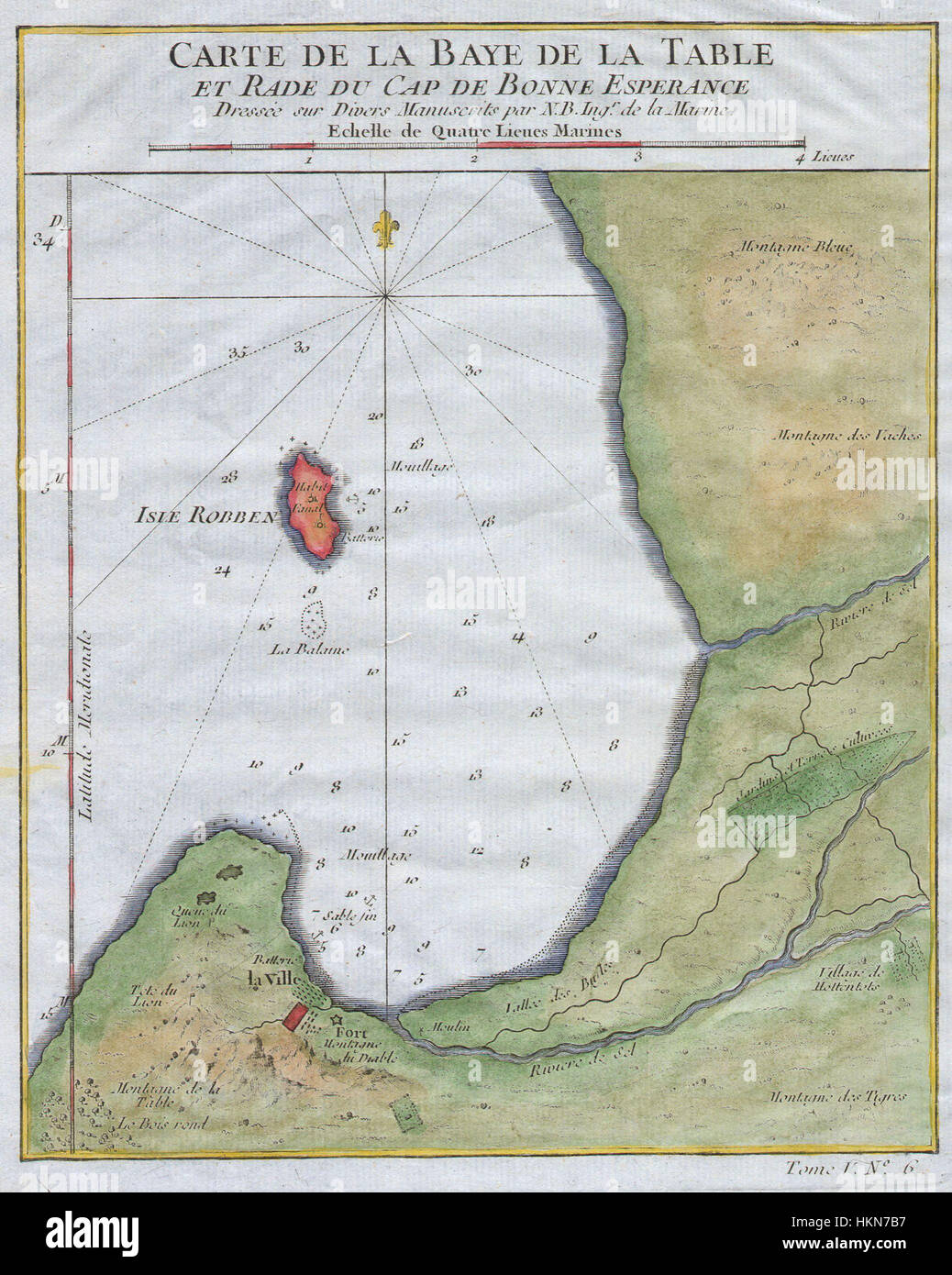 Bellin map of south africa and the cape of hi-res stock photography and ...