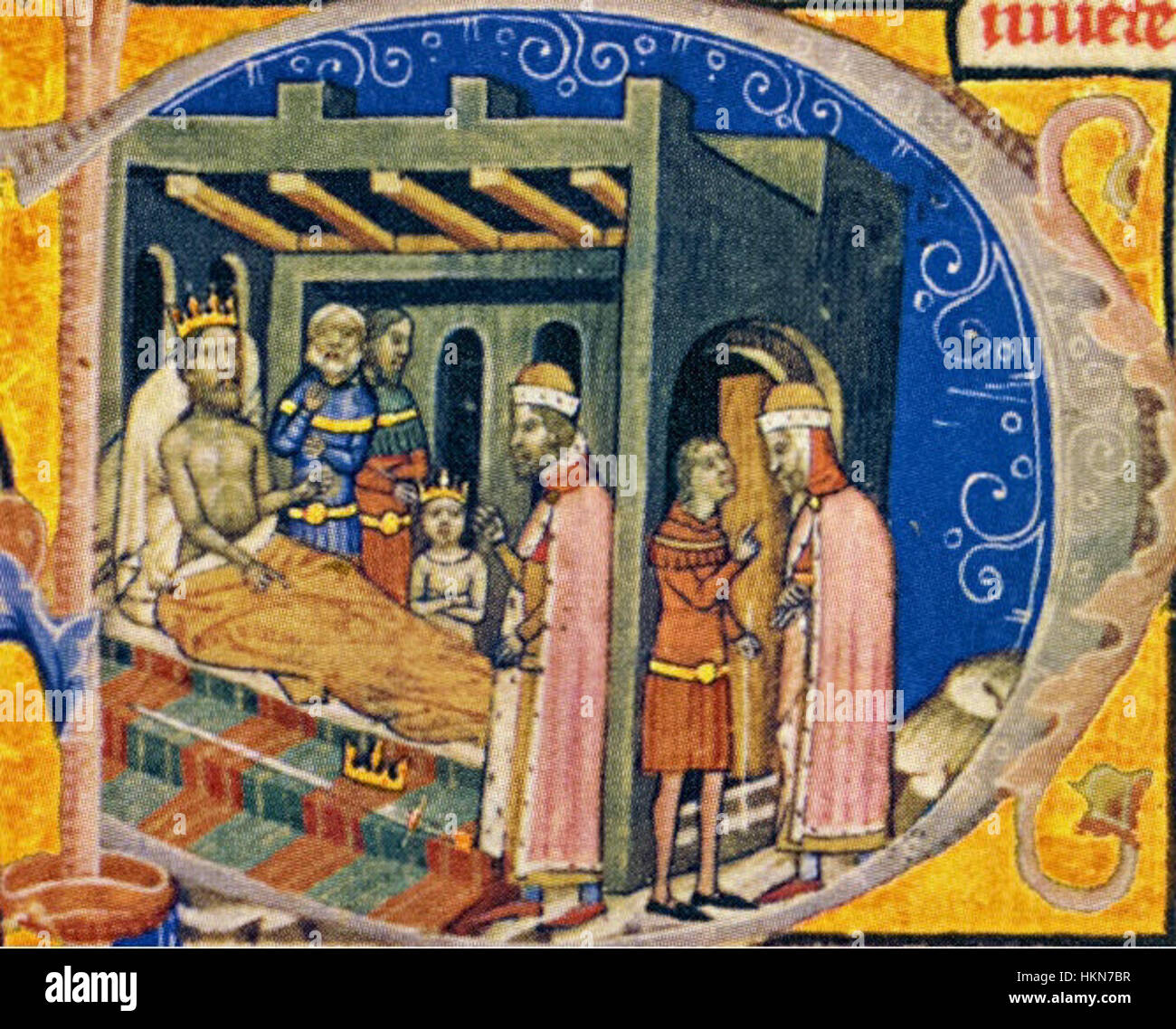 A medieval painting from the Chronicon Pictum series, depicting the ...