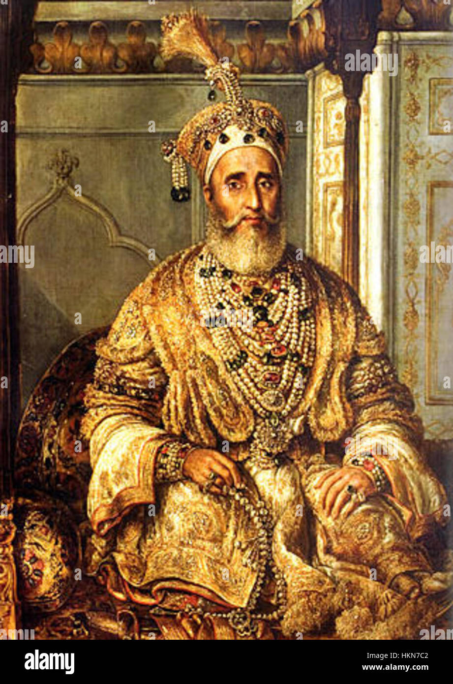 This painting of Bahadur Shah II, the last Mughal emperor of India ...