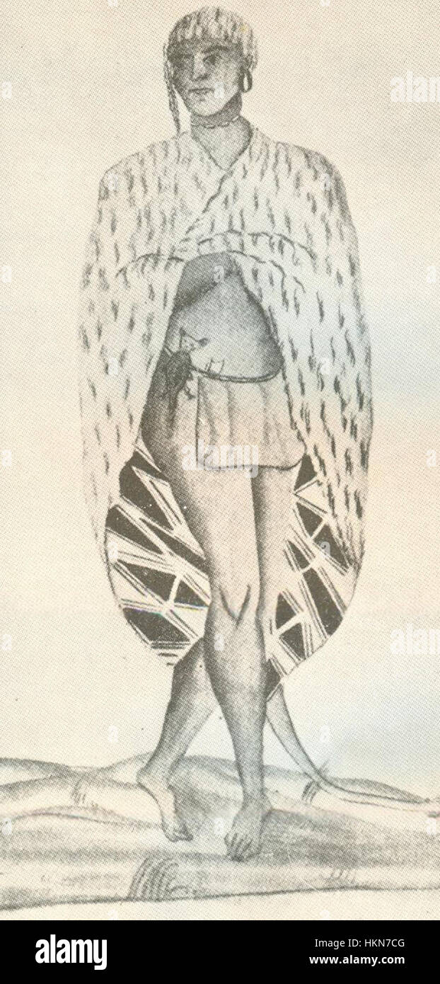 The 'Attakapas Indian' painting by de Batz, created in 1735, represents ...