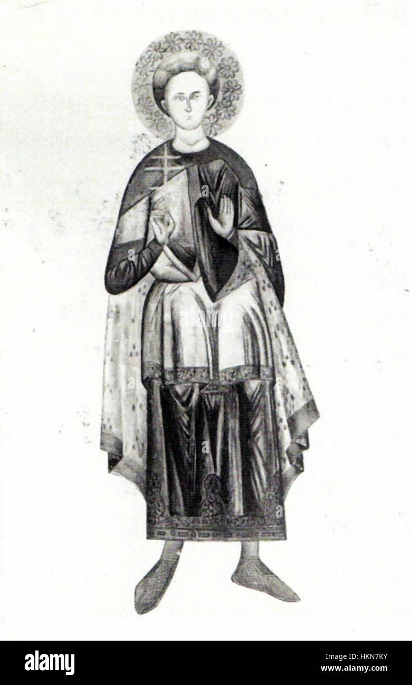 Apcar Baltazar's painting 'Sfantul Dumitru' depicts Saint Demetrius, a ...