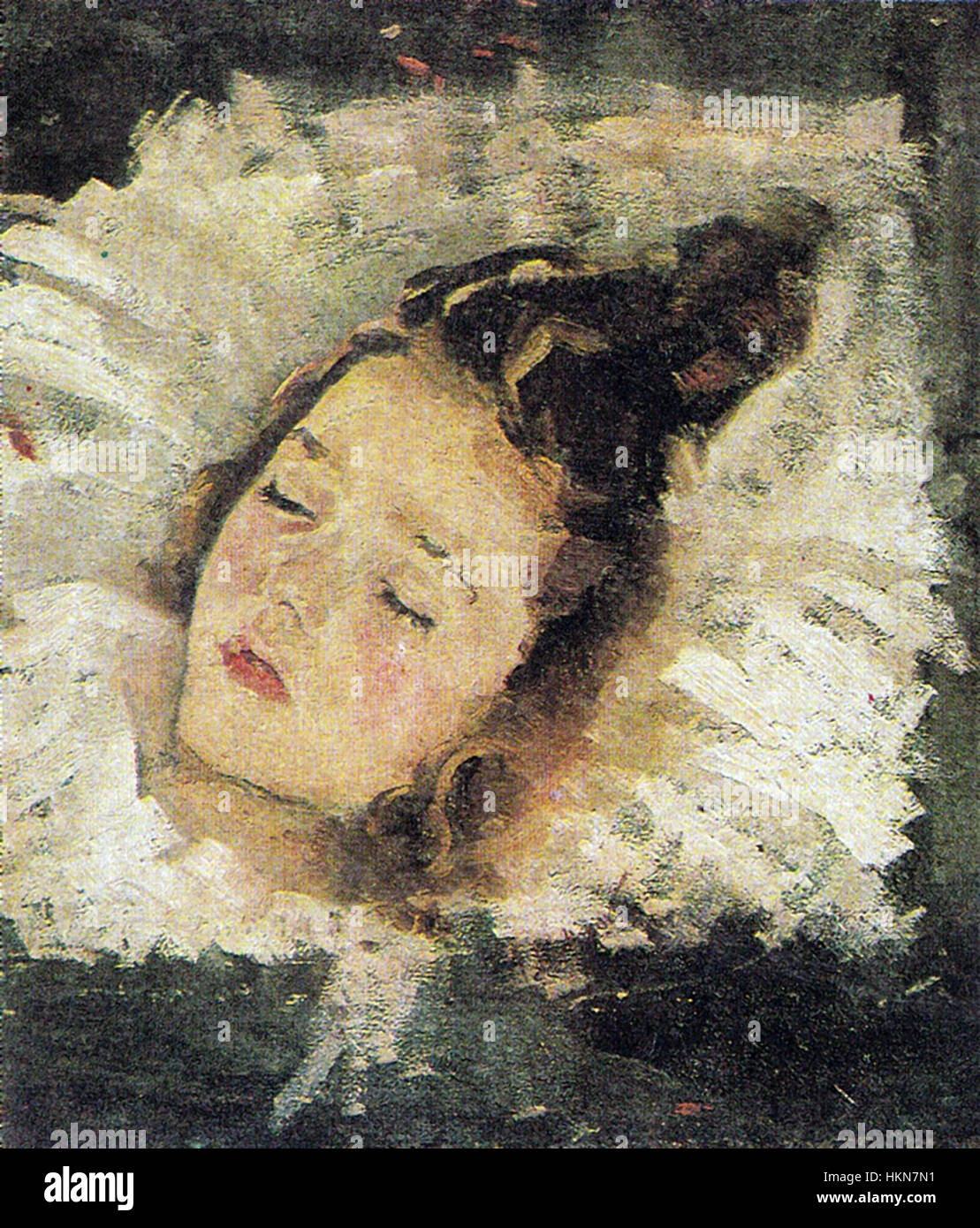 Apcar Baltazar's painting 'Fetita dormind' depicts a peaceful sleeping ...