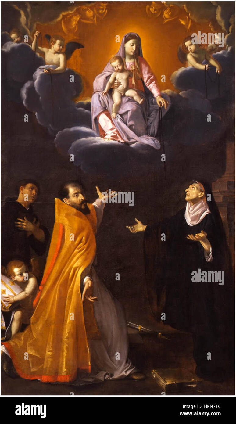 Simone Cantarini's 'Virgin of the Belt' depicts the Virgin Mary holding the Christ Child ...